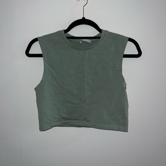 Zara | Tops | Green Zara Crop Tank | Poshmark